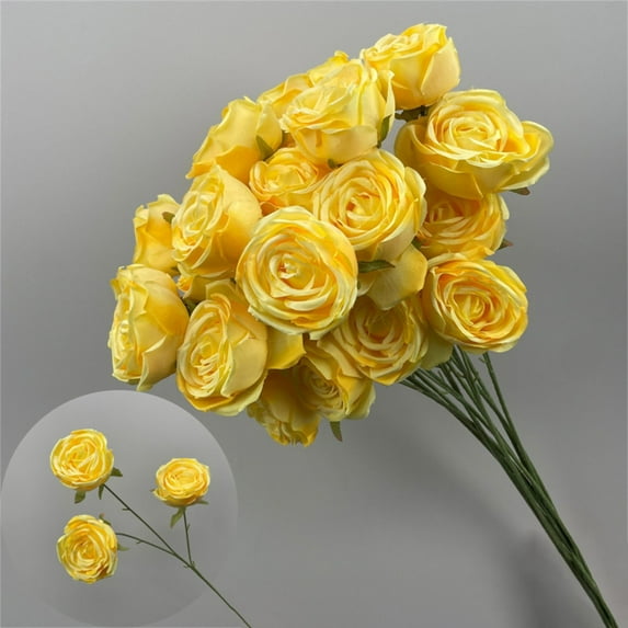 Artificial Flowers,Flower Bouquet,3 Head Rose Artificial Flowers ...