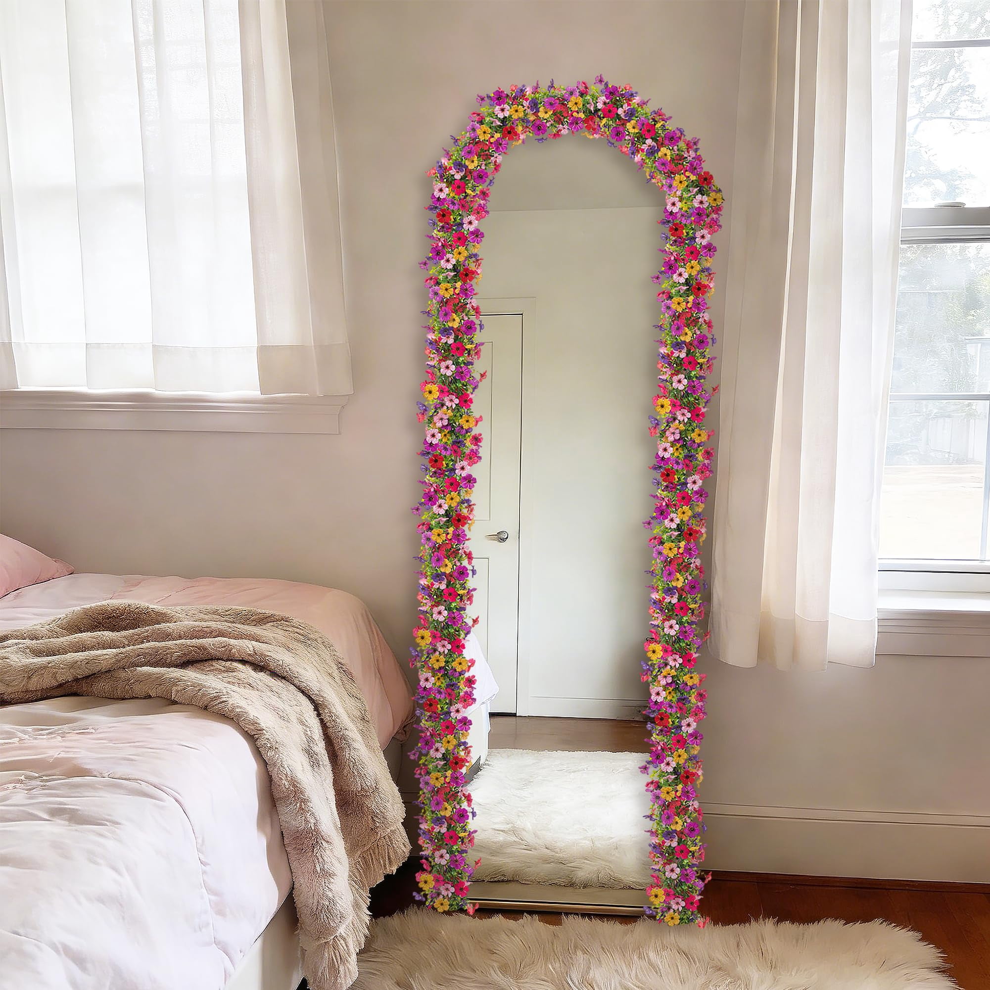 Artificial Flowers Garland Ivy 4 Pack 5.9 Ft A-mixed Color Home Garden ...