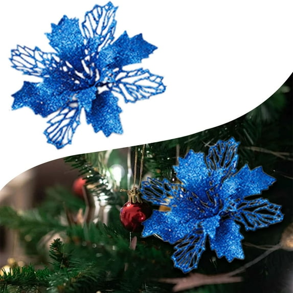 Artificial Flowers,Glitter Flowers Tree Ornaments Flowers Artificial ...