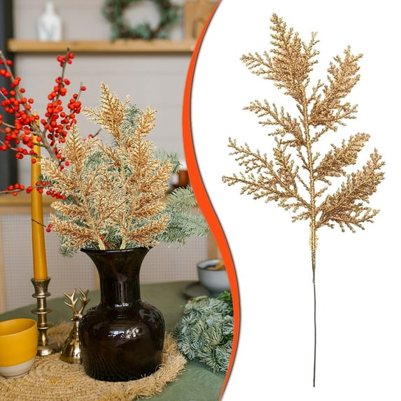 Artificial Flowers,Glittering Gold Glitter For Christmas Wreaths Photo ...