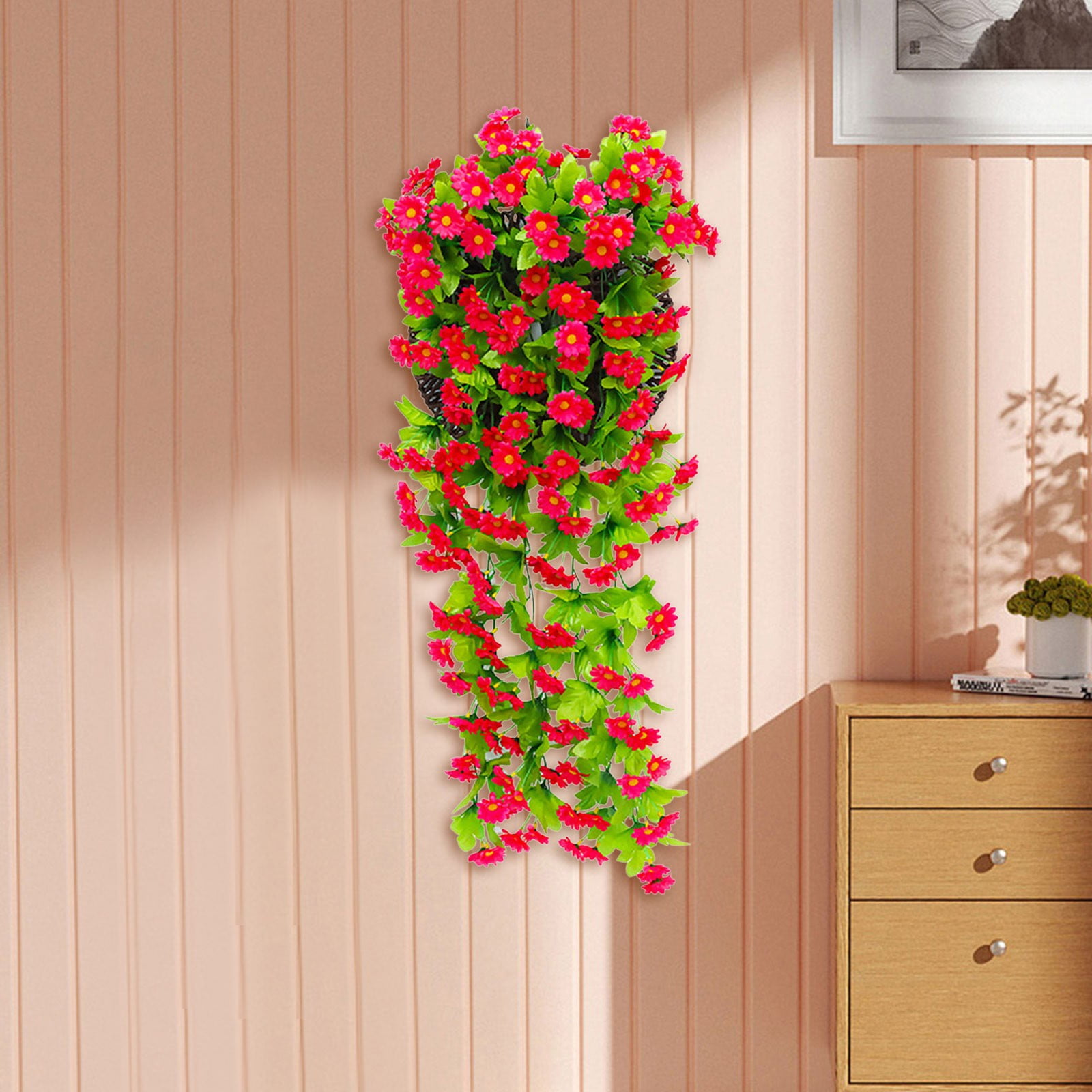 Artificial Flowers Guopo Hanging Hanging Basket Bunch Violet Flower ...