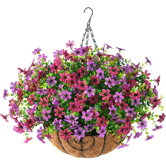 Artificial Flowers Outdoor 12 Bundles Fake Plants Outside Red Flower ...