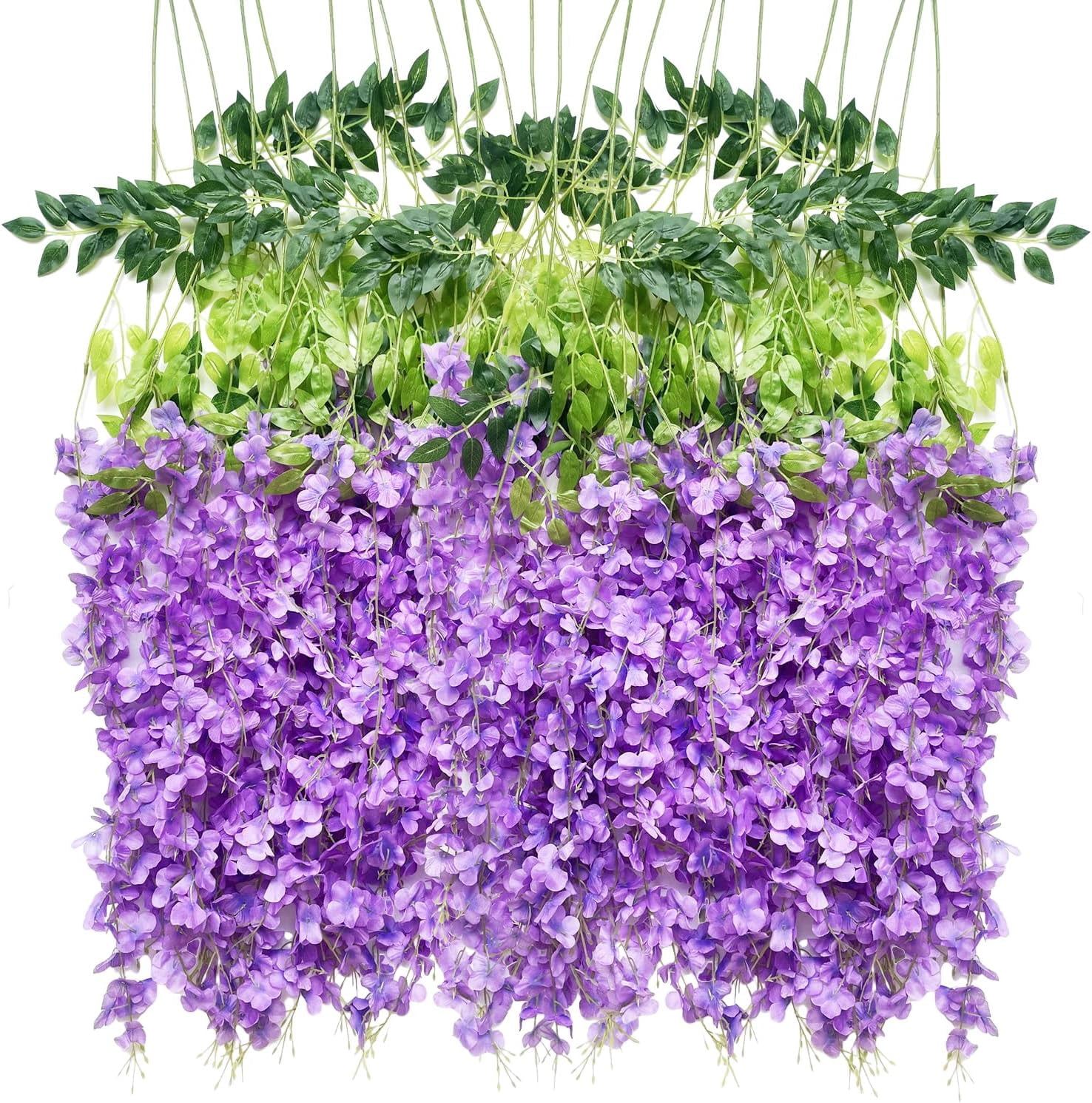 Artificial Flowers Hanging Flowers, Fake Wisteria Flower Garland Silk ...