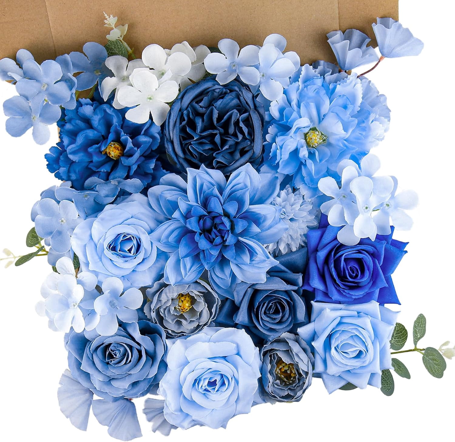 Artificial Flowers for Home Decorations: Blue Silk Fake Flowers Bulk ...