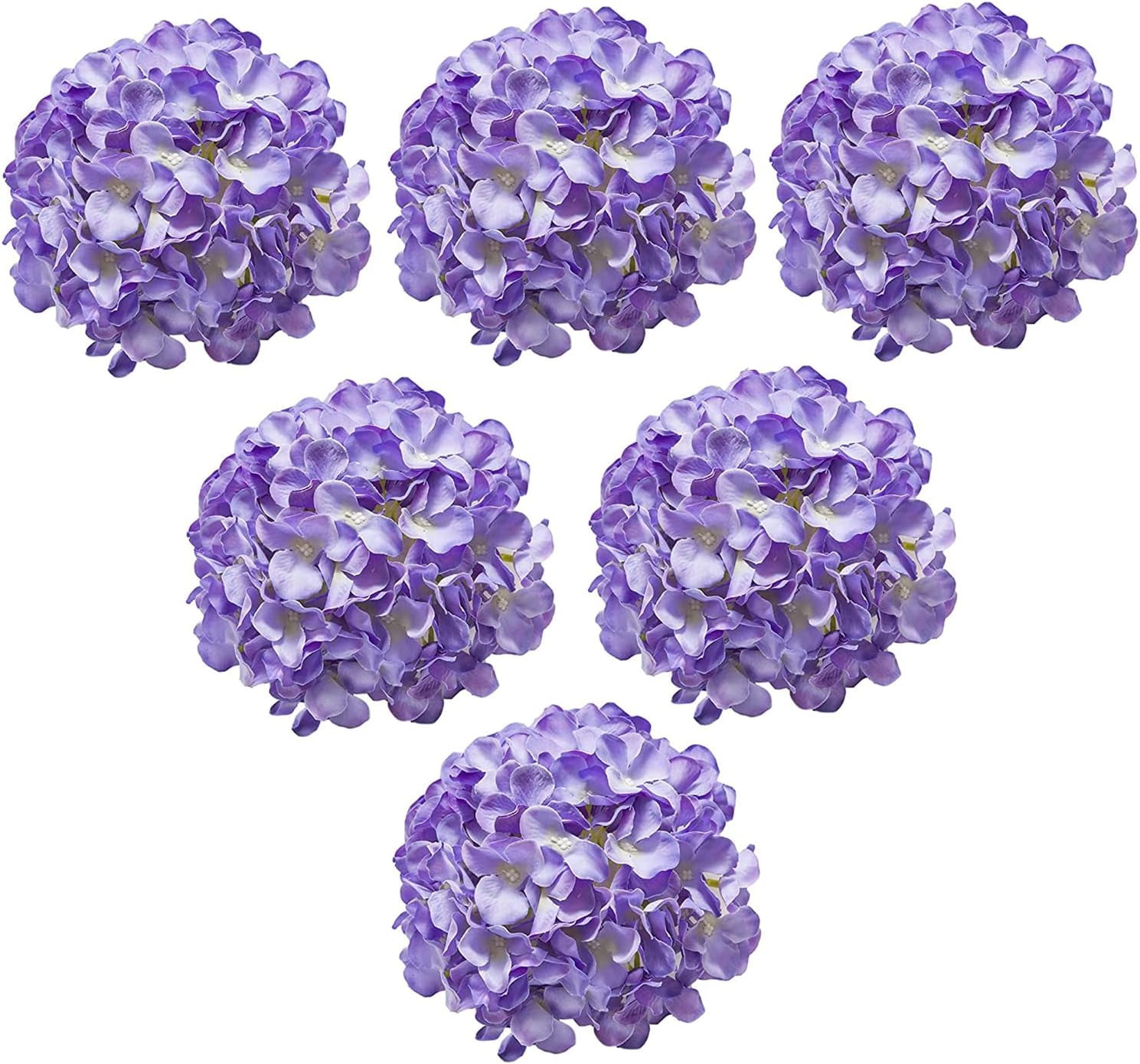 Artificial Flowers Large Silk Hydrangea Heads with Stems 90 Petals Fake ...