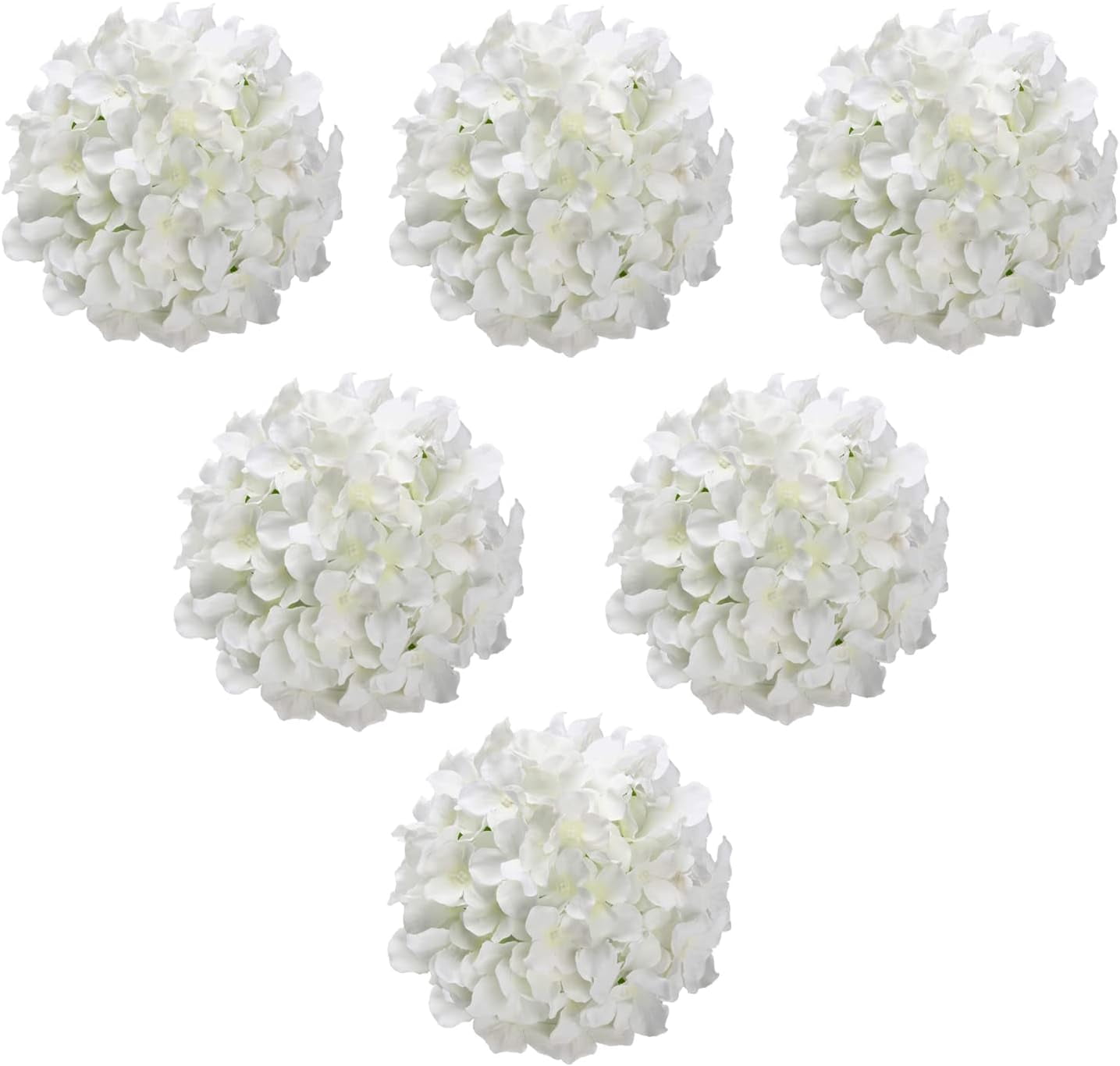 Artificial Flowers Large Silk Hydrangea Heads with Stems 90 Petals Fake ...