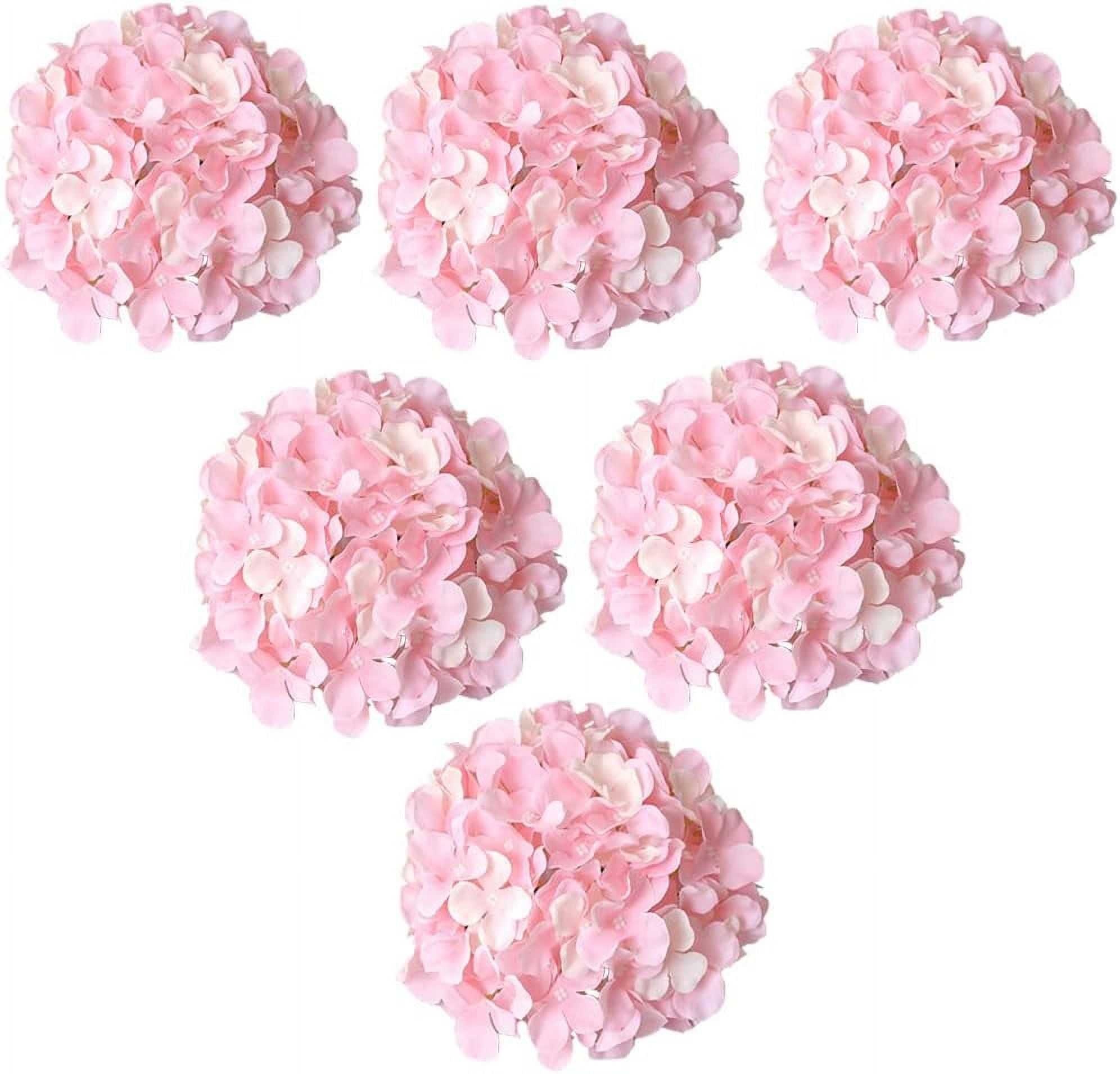 Artificial Flowers Large Silk Hydrangea Heads with Stems 90 Petals Fake ...