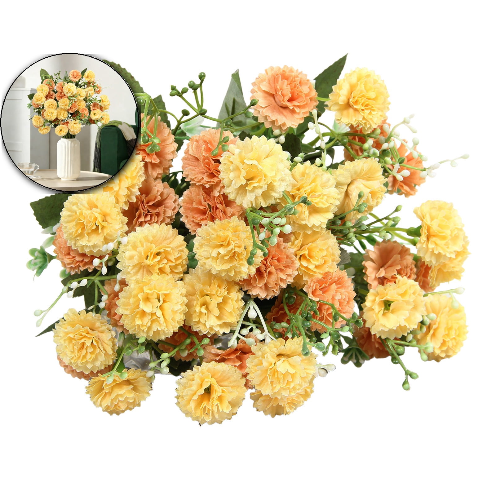 Artificial Flowers Life-like Faux Carnation Silk Flowers with Stem and ...