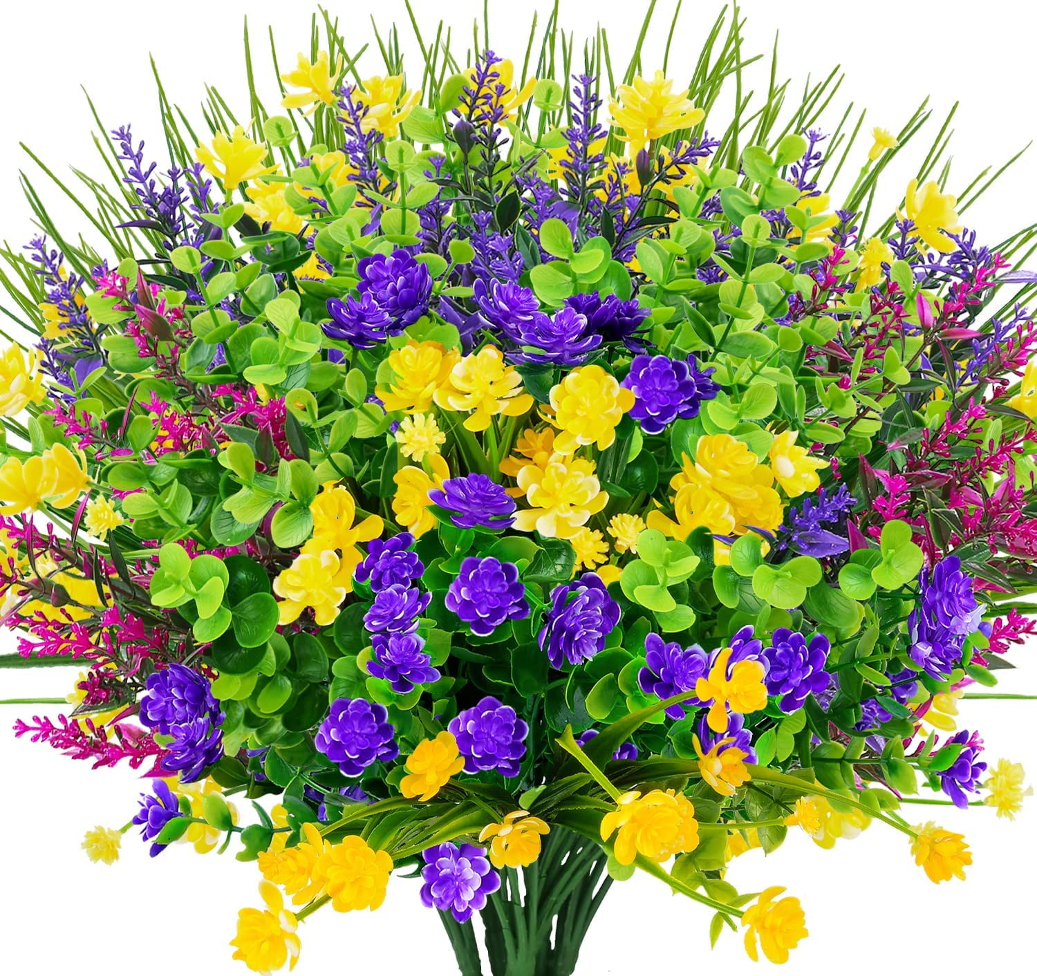 Artificial Flowers Lifelike No Fade UV Resistant Fake Plastic Flowers ...