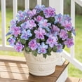 Artificial Flowers Light Purple Blue 8 Count Outdoor Spring Decoration ...