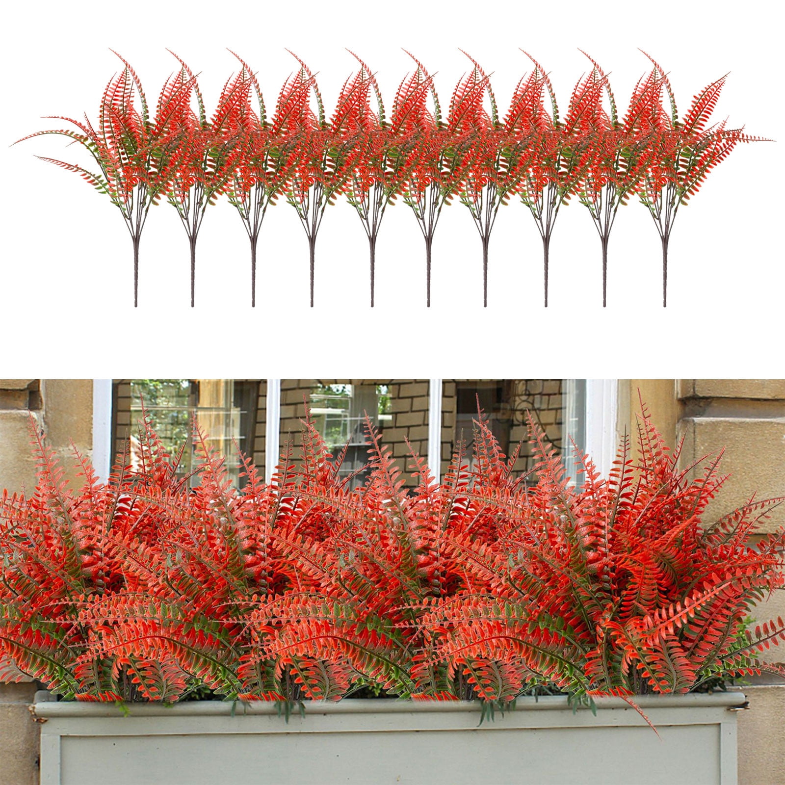 Artificial Flowers Long Persian Leaf Vines Red | Lifelike Plastic ...