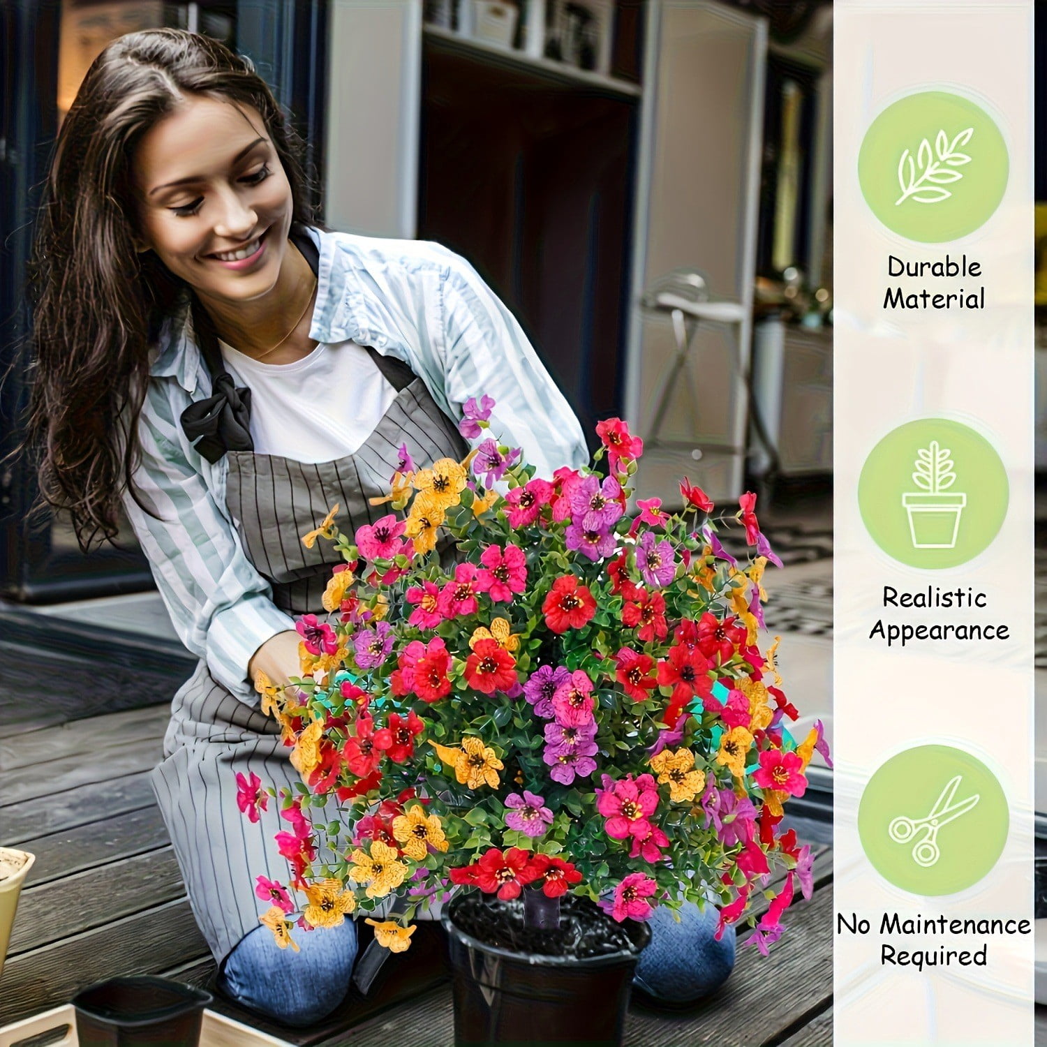 Artificial Flowers Mix Realistic Greenery Pairing for Garden Landscape ...