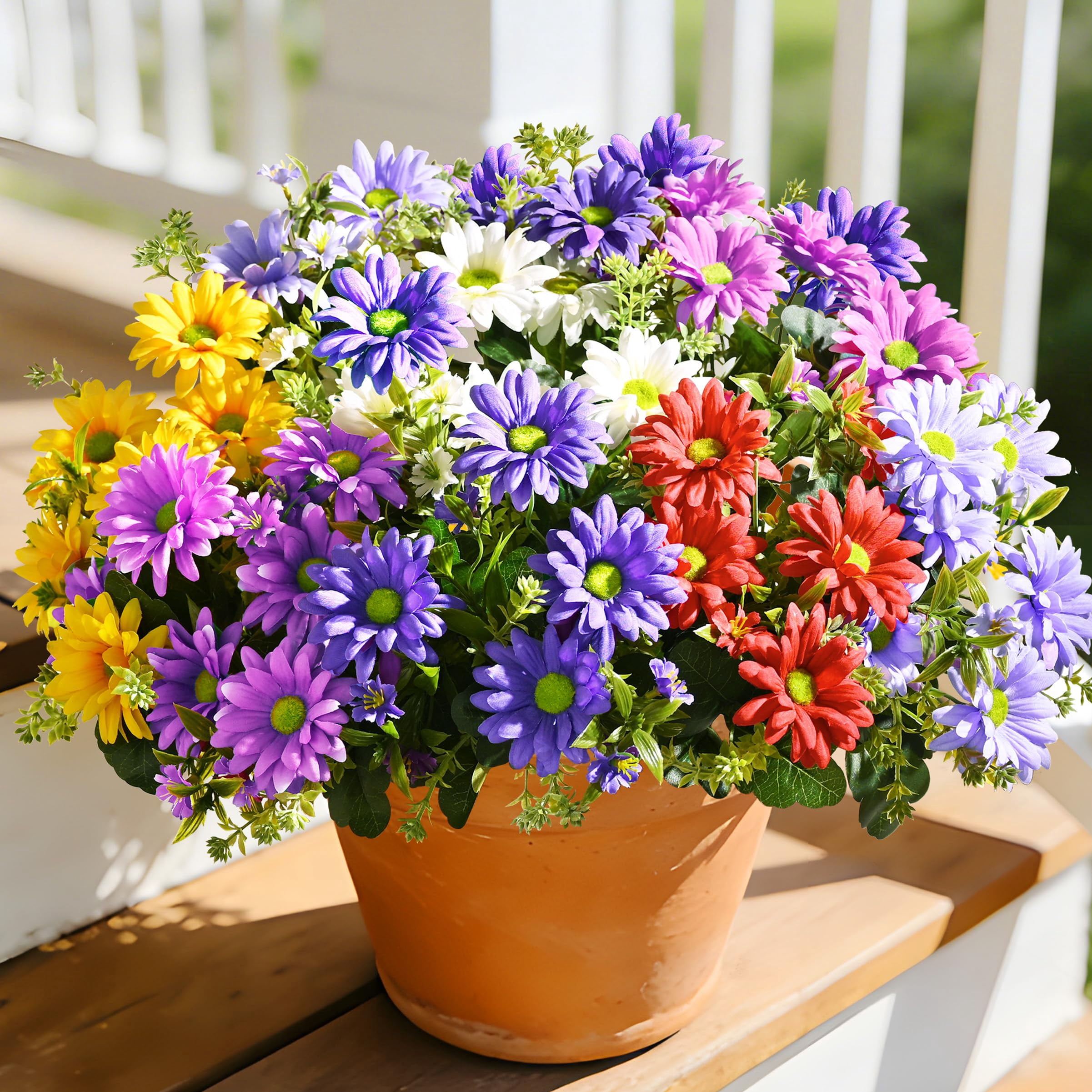 Artificial Flowers Multi Color 6Pcs Outdoor Porch Patio Decor - Walmart.com