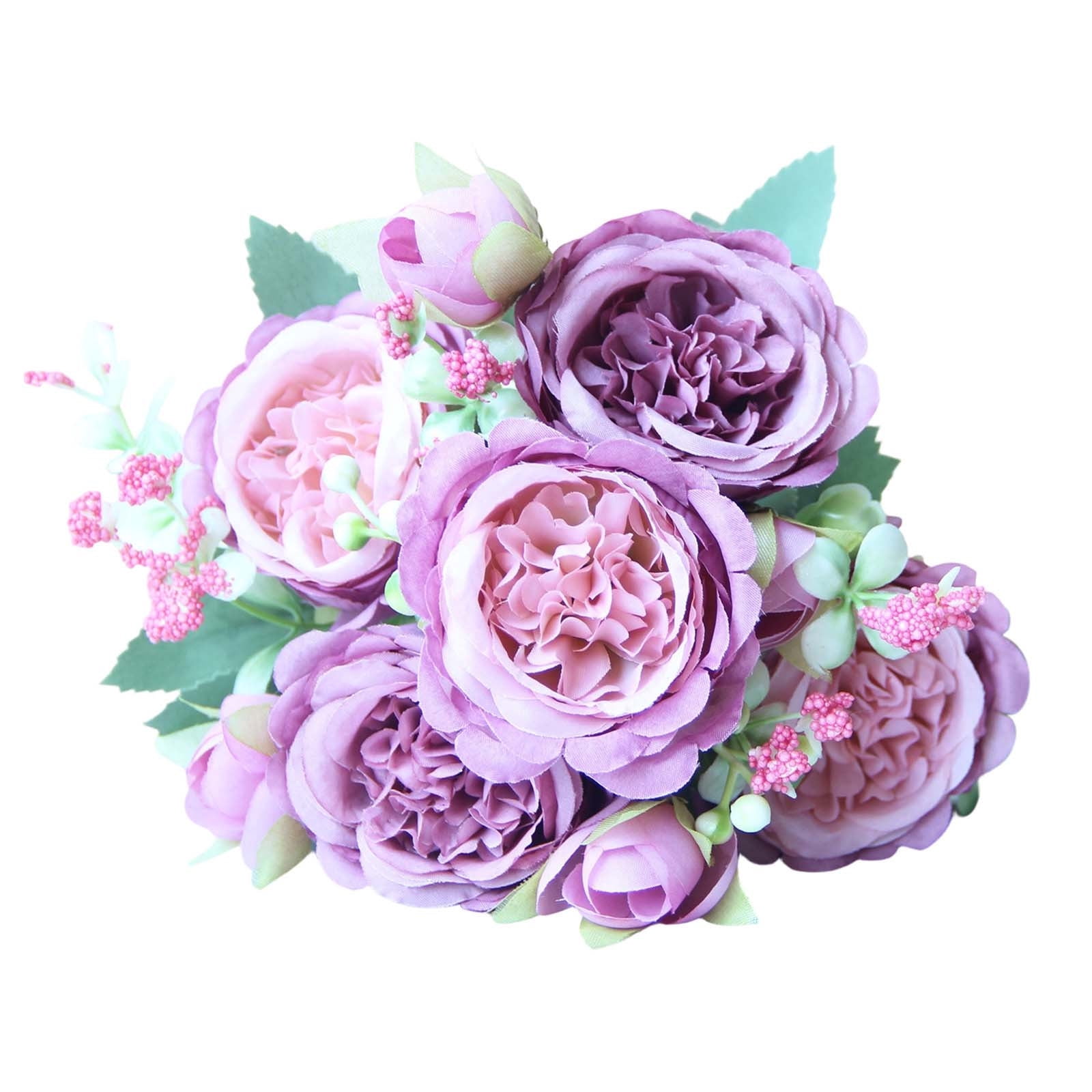 Artificial Flowers Oil Painting Inspired Tea Rose & Small Rose Bouquet ...