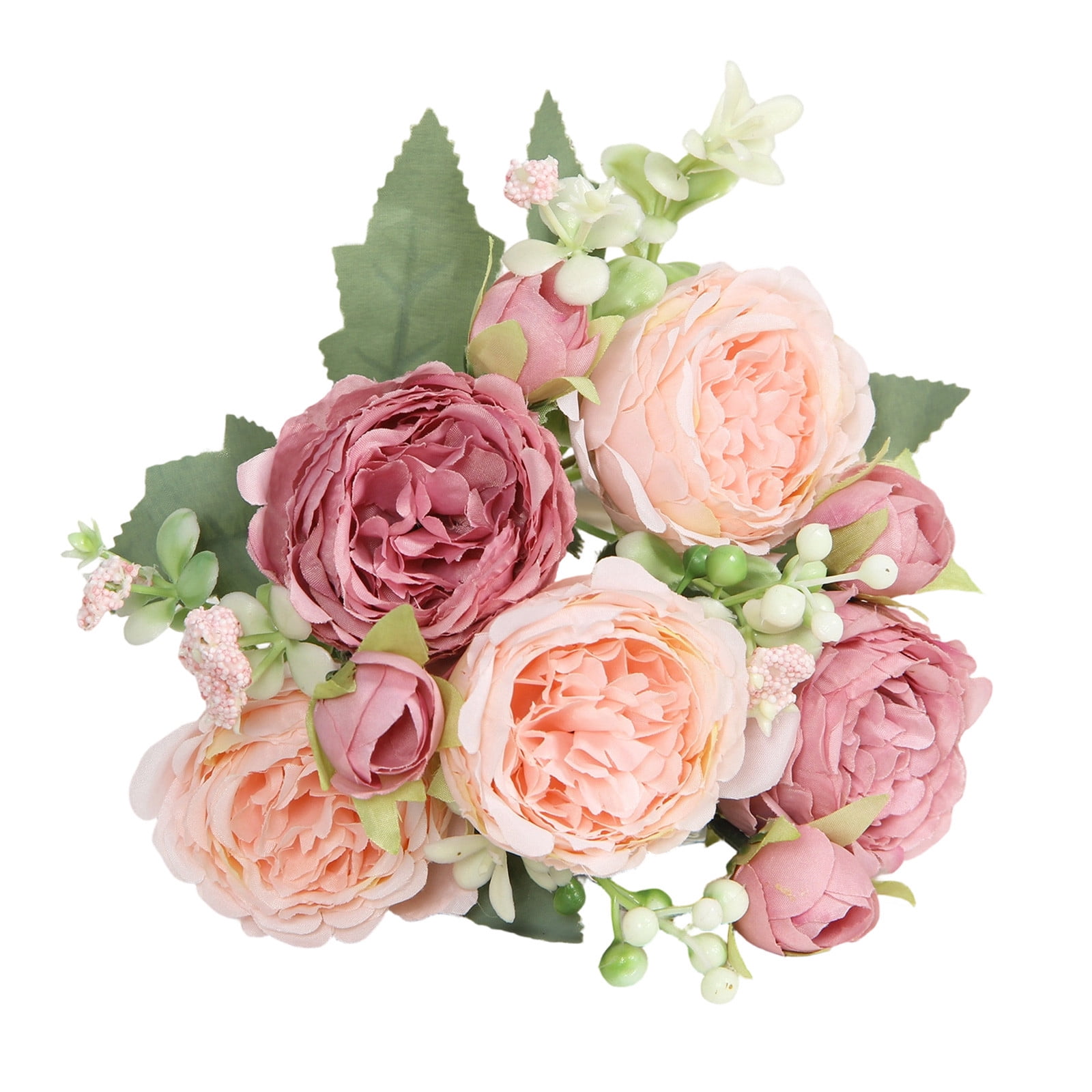 Artificial Flowers Oil Painting Inspired Tea Rose & Small Rose Bouquet ...
