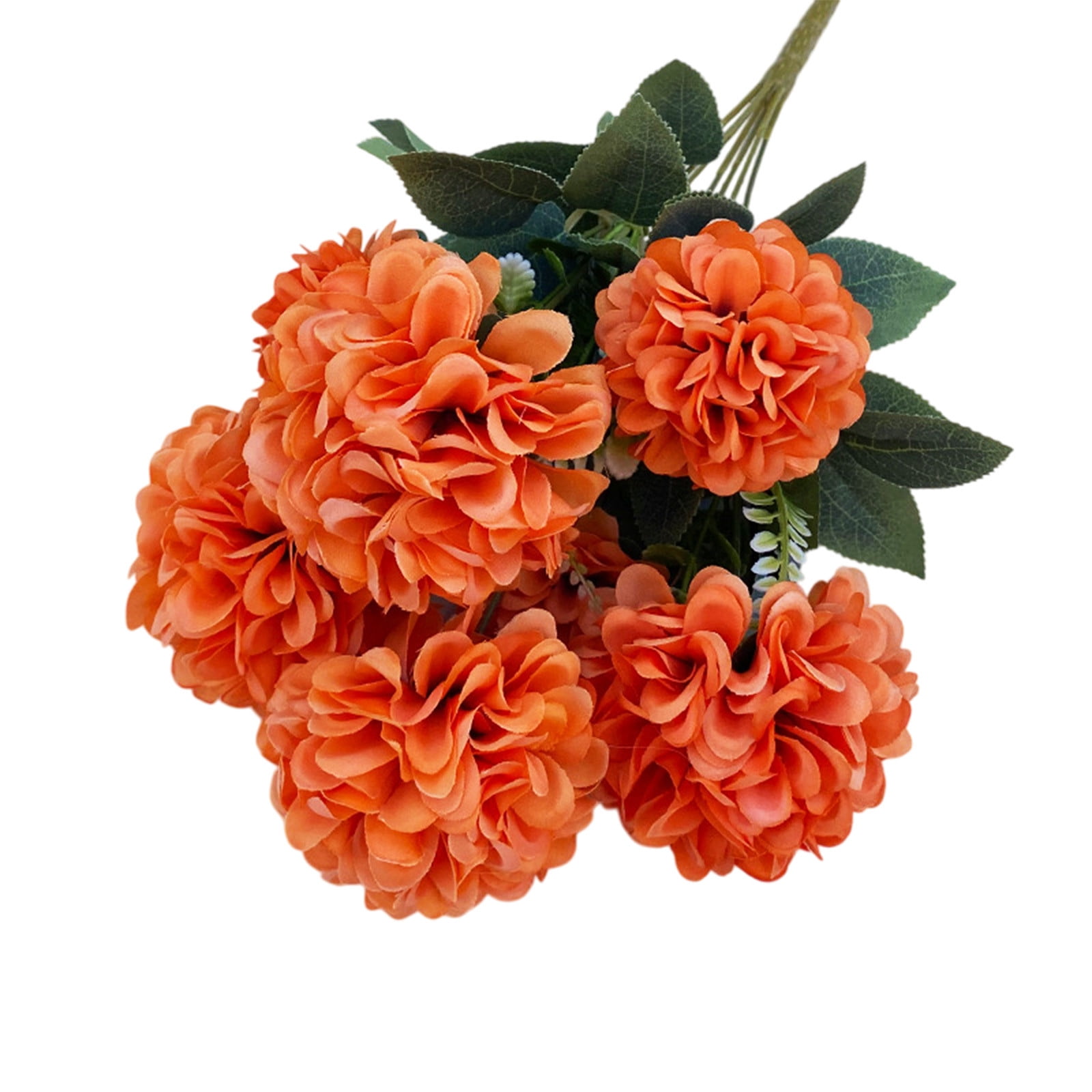 Artificial Flowers, Orange Fake Hydrangea Flowers Real Touch Flower for Home Office Kitchen ...