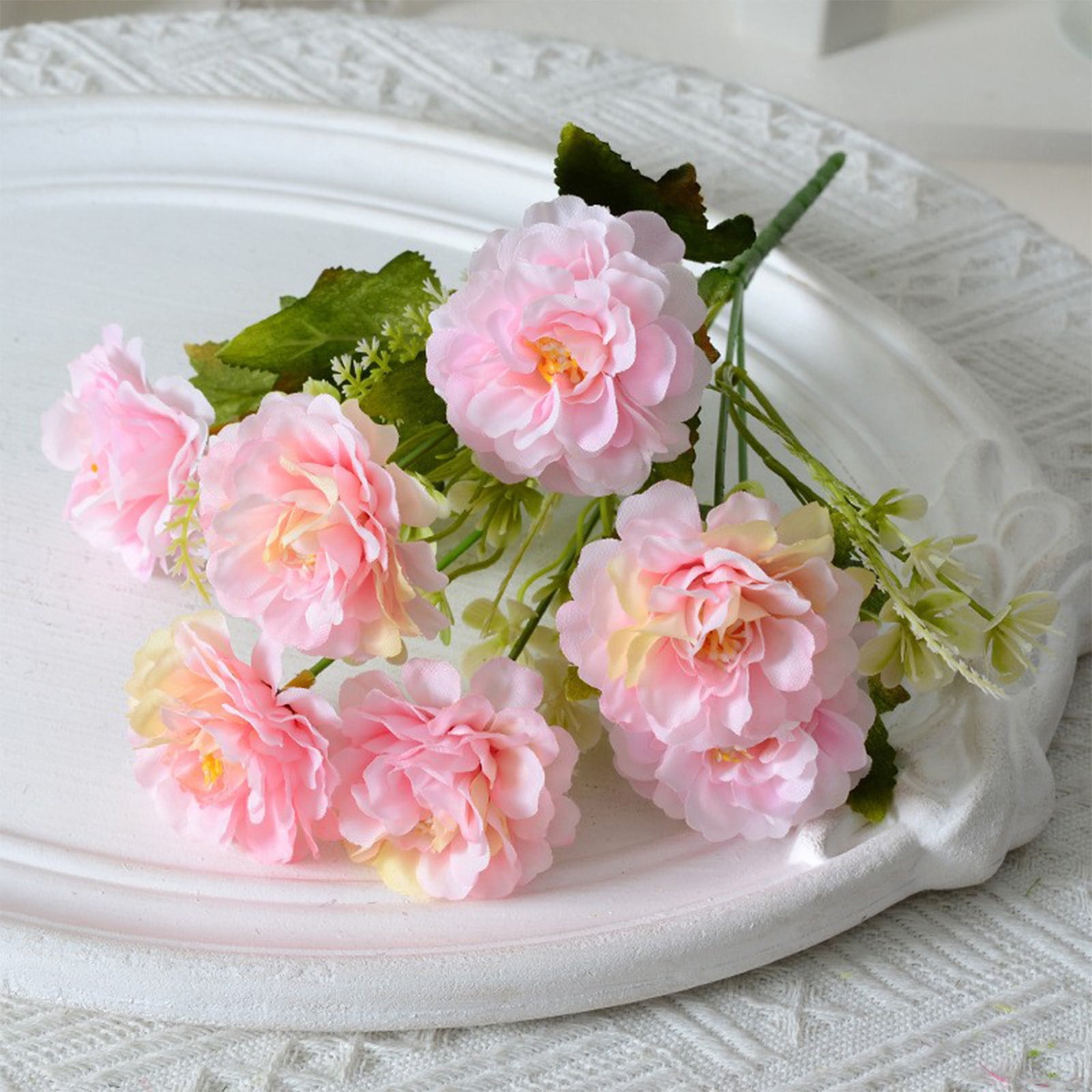 Artificial Flowers | Orange Plastic Decorative Flowers | Waterproof & Fade-Resistant | Home ...