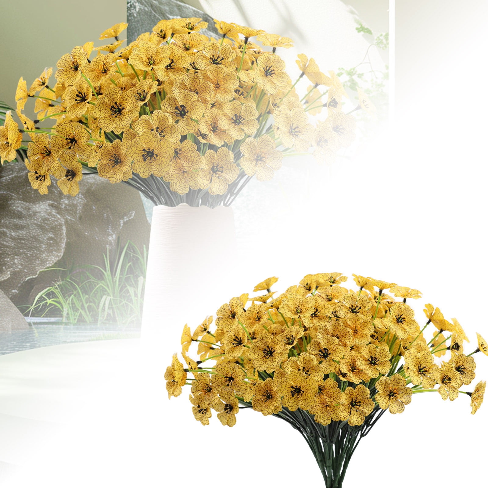 Artificial Flowers for Outdoor - 20 Bundles Fake Flowers UV Resistant ...