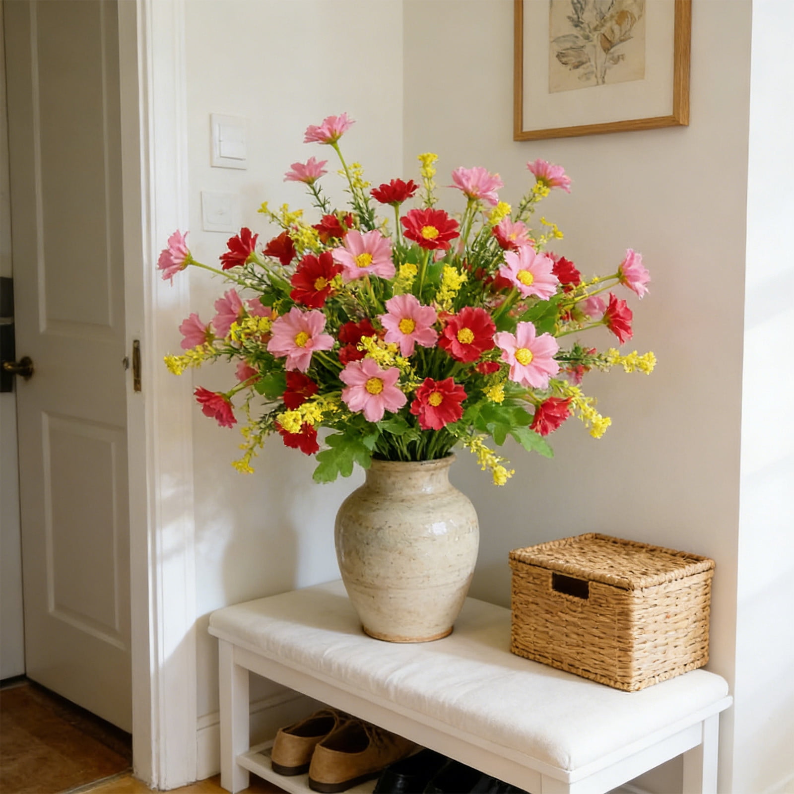 Artificial Flowers Outdoor Decor, Usavan Realistic 28-Head ...