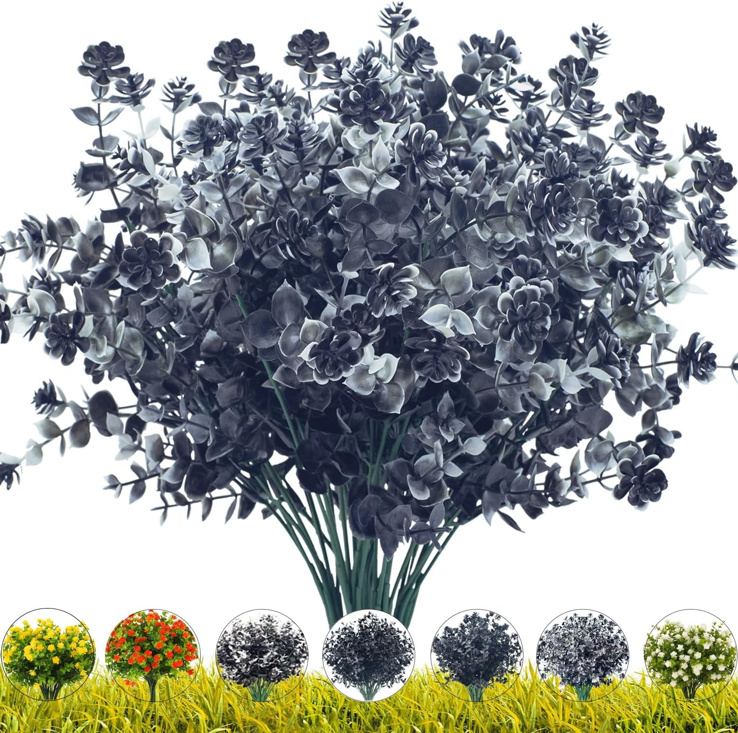 Artificial Flowers Outdoor Fake Flower - 20 Bundles Faux Plastic ...