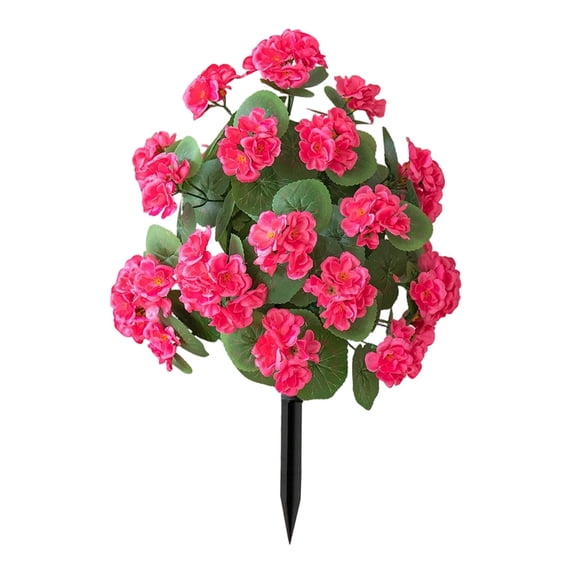 Artificial Flowers for Outdoor with Ground Spike, 20" Faux Azalea Silk ...