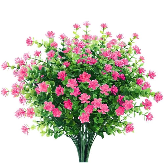 Artificial Flowers for Outdoor Indoor,6PC,Fake Artificial Greenery,UV ...