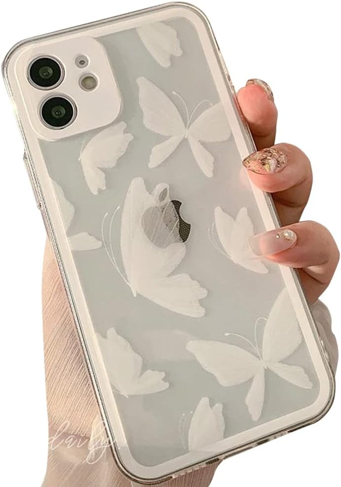 Compatible with iPhone Case,Cute Lovely Butterfly Bumper Camera Lens ...