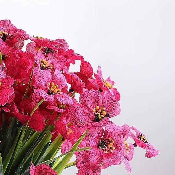 WE Artificial Flowers for Outdoor,No Fade Fake Plastic Flowers Faux ...