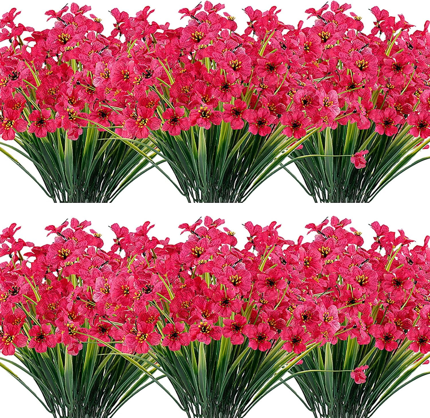 Artificial Flowers Outdoor UV Resistant Fake Flowers No Fade Faux ...