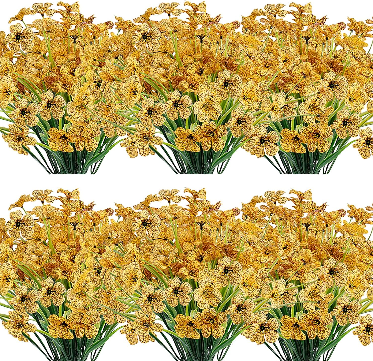 Artificial Flowers Outdoor UV Resistant Fake Flowers No Fade Faux ...