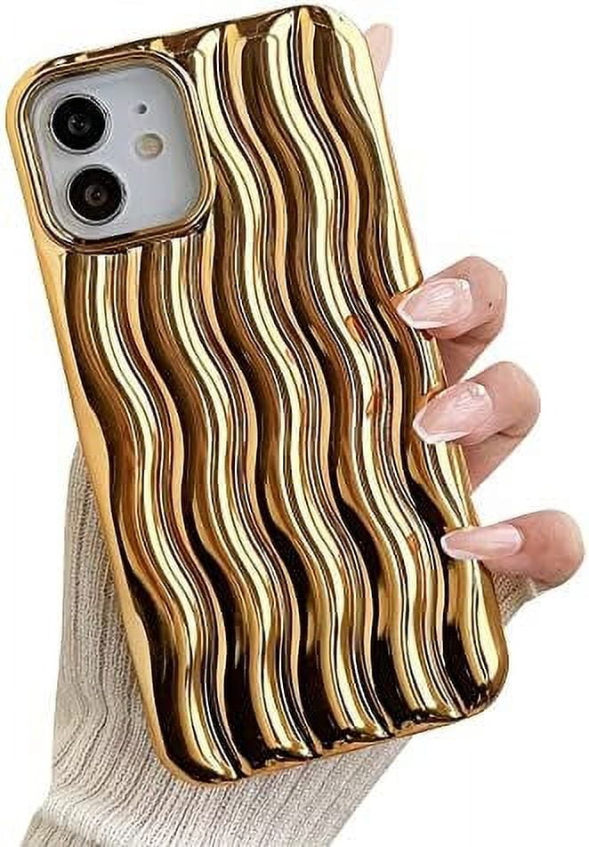 Compatible with iPhone Case,Electro Plated Curly Wave Water Ripple ...