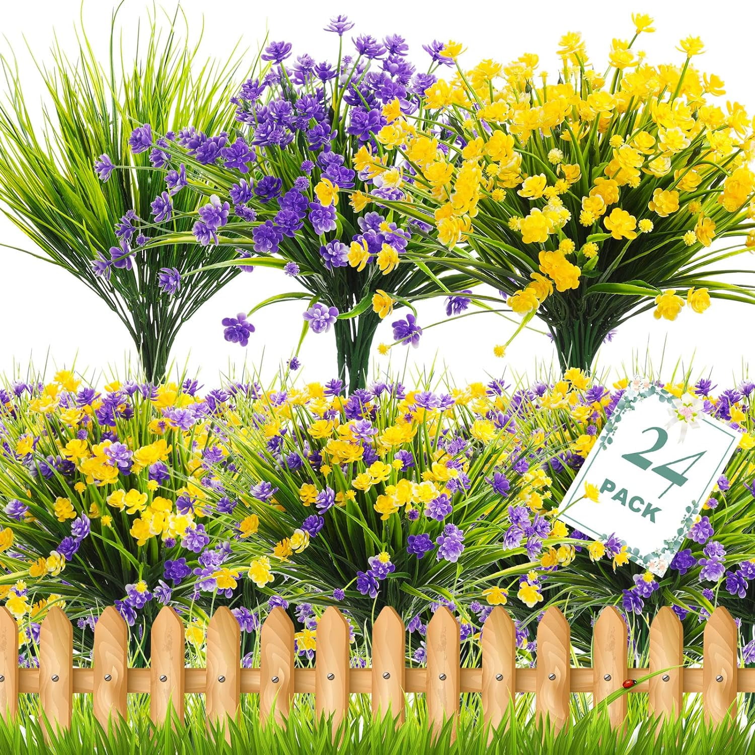 Artificial Flowers Outdoor Flowers UV Resistant Fake Plants Faux ...