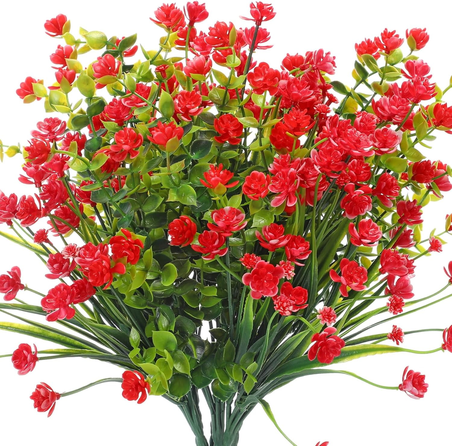 Artificial Flowers Outdoor, UV Resistant Faux Artificial Plants Shrubs ...