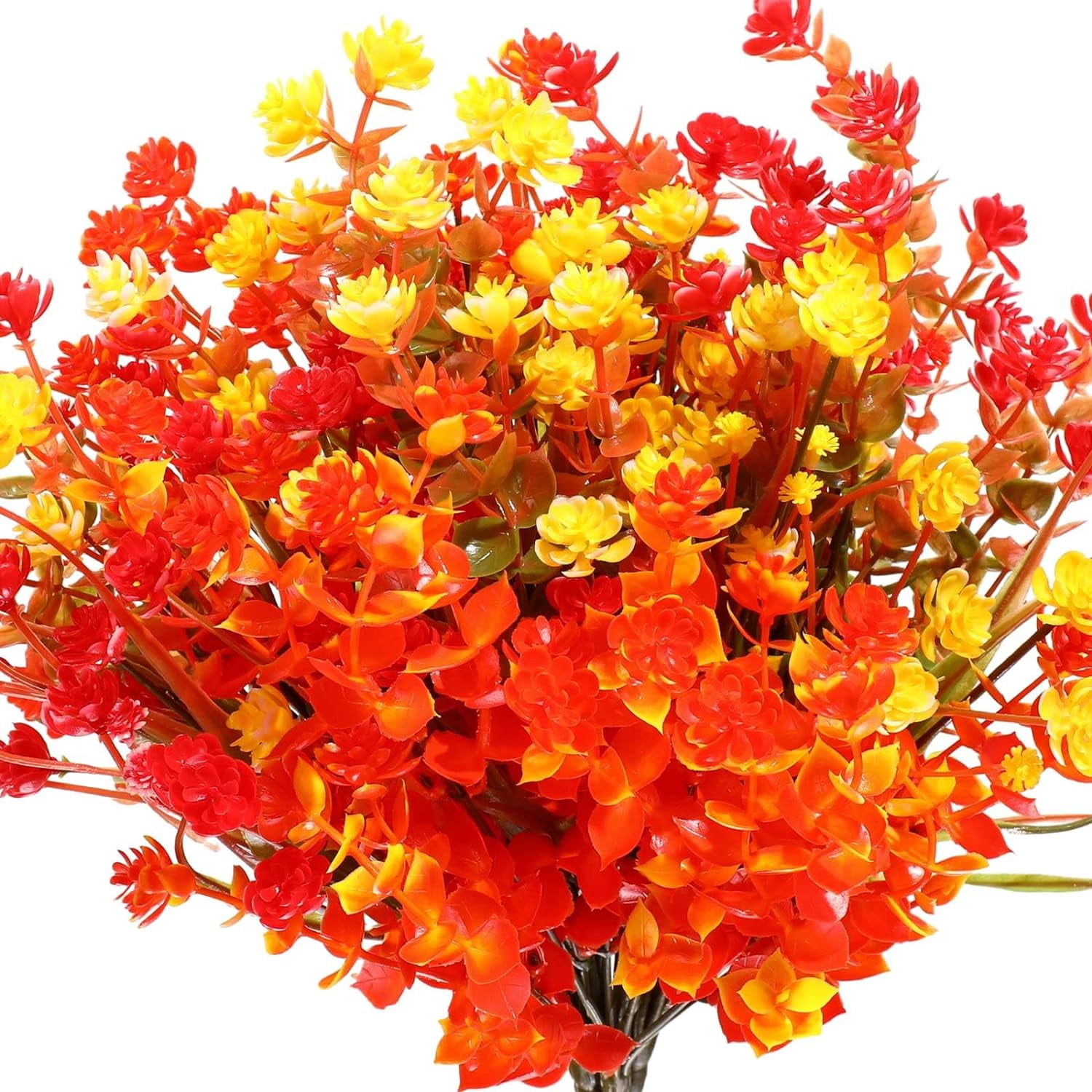 Artificial Flowers Outdoor, UV Resistant Faux Artificial Plants Shrubs ...