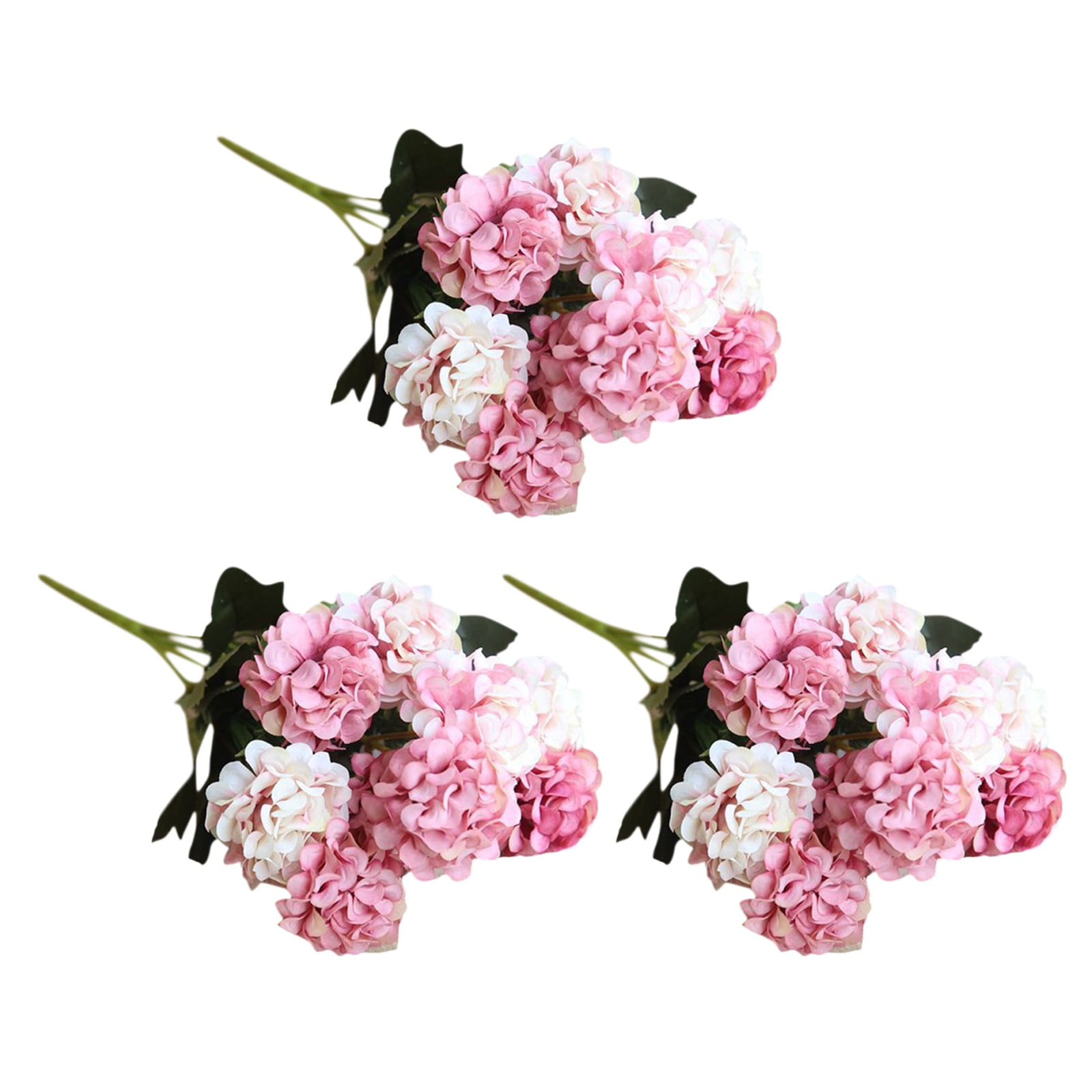 Artificial Flowers for Outdoors 3 Bundles Fake Hydrangea Silk Flowers ...