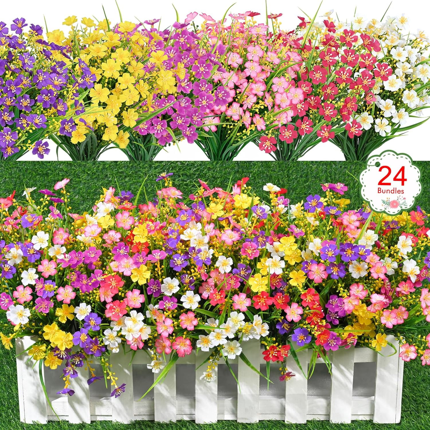 Artificial Flowers for Outdoors, 3Artificial Plants Outdoor, Fake ...