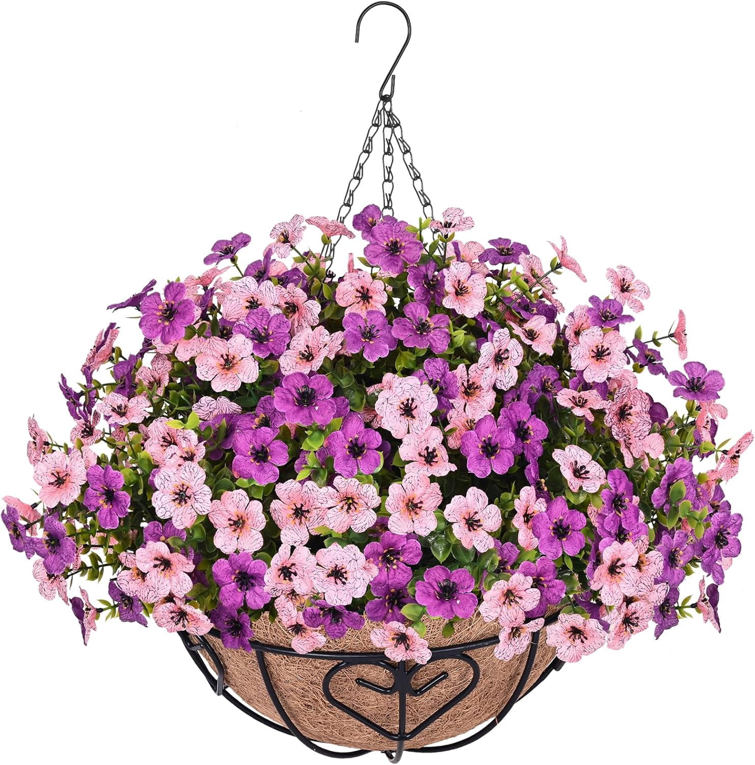 Artificial Flowers for Outdoors, Fake Hanging Plants Flowers with ...
