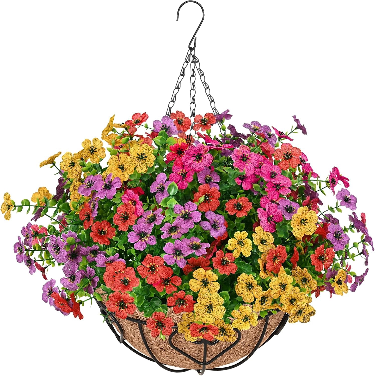 Artificial Flowers for Outdoors, Fake Hanging Plants Flowers with ...