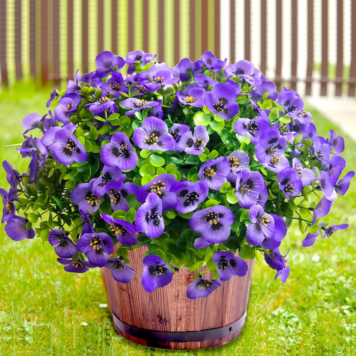 Artificial Flowers for Outdoors Fake Plants, 12pcs Fake Flowers Artificial Plants Outdoor UV ...