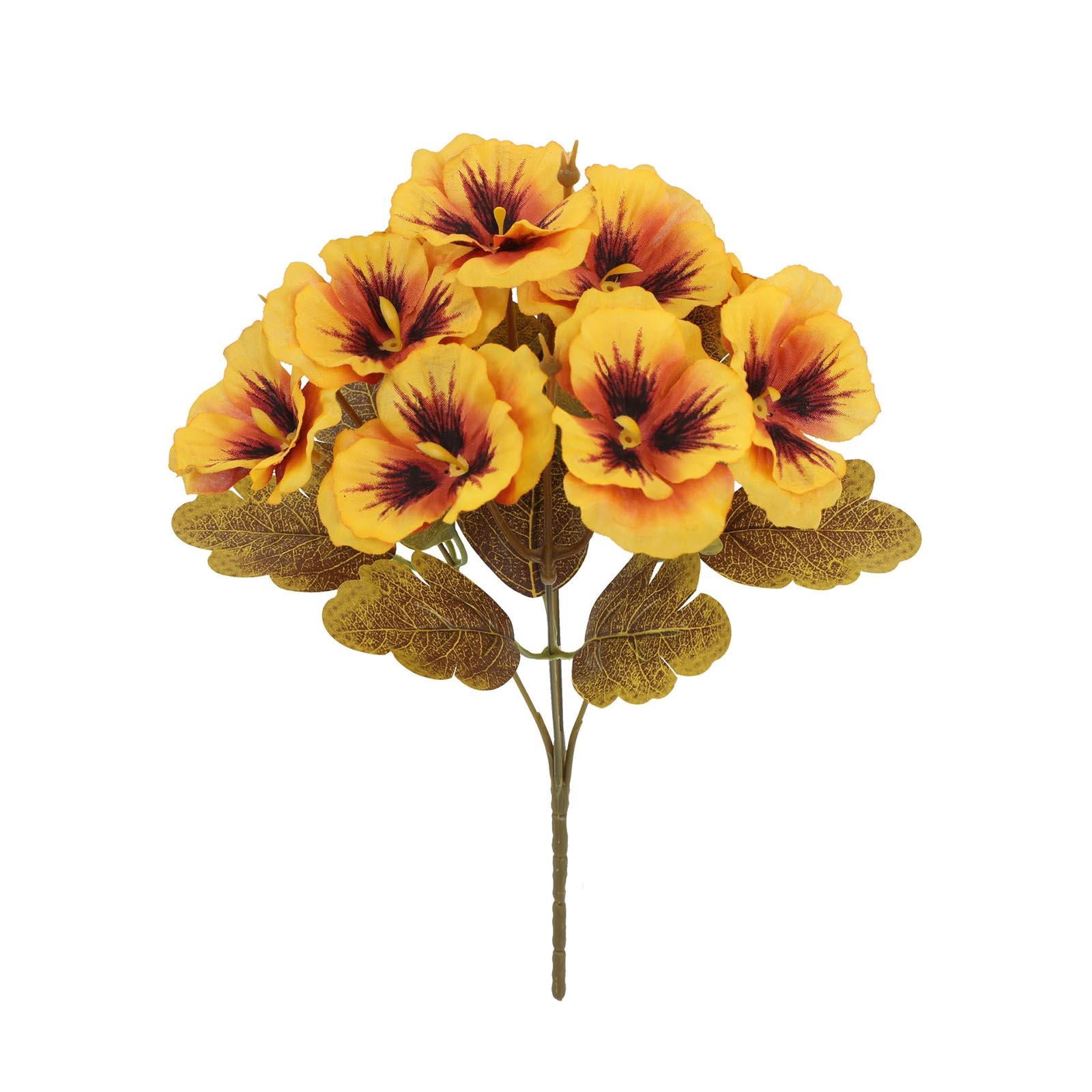 Artificial Flowers for Outdoors Fall Pansy Fake Flowers Uv Resistant ...