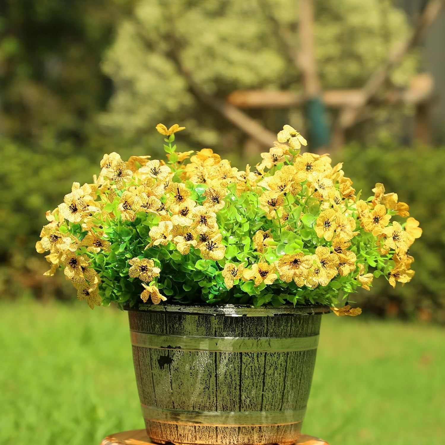 Artificial Flowers for Outdoors Plants Fake Plants Uv Resistant Faux ...