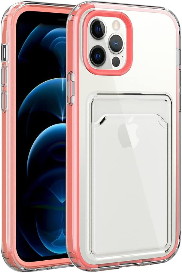 Compatible with iPhone Case,Cute Credit Card Holder Slot Color Edge ...