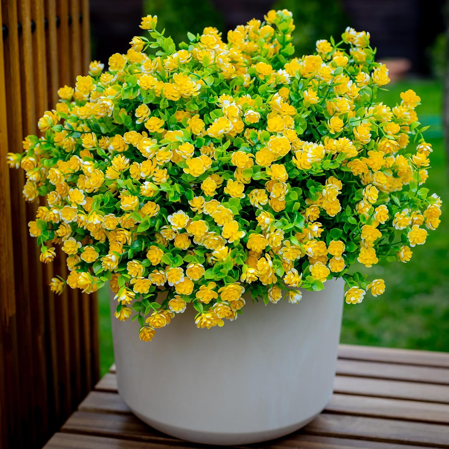 Artificial Flowers for Outdoors UV Resistant - 12 PCS Bundles Faux Fake Outdoor Plants Plastic ...