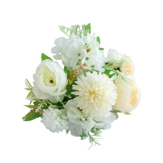 Artificial Flowers Peonies Bouquet, Mixed Faux Silk Flowers for Table ...