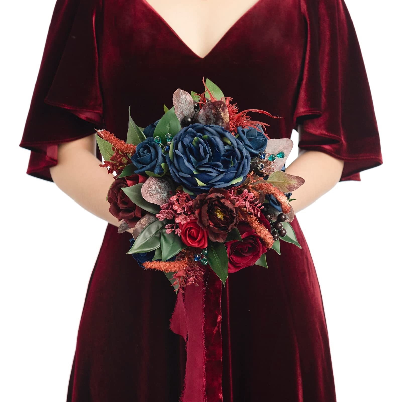 Artificial Flowers Pink Bridesmaid Bouquet, Dusty Rose Wedding Flowers ...
