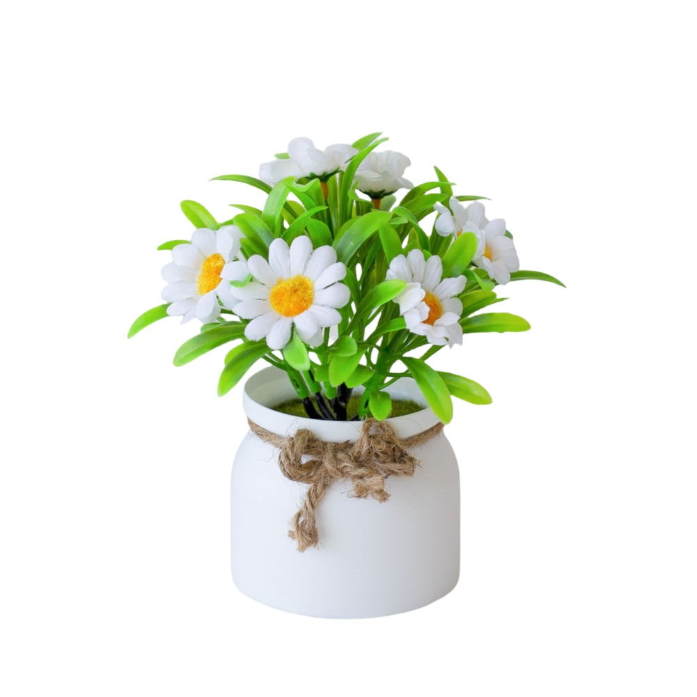 Artificial Flowers Plants bonsai hemp rope Potted Mini Fake Plants with ...