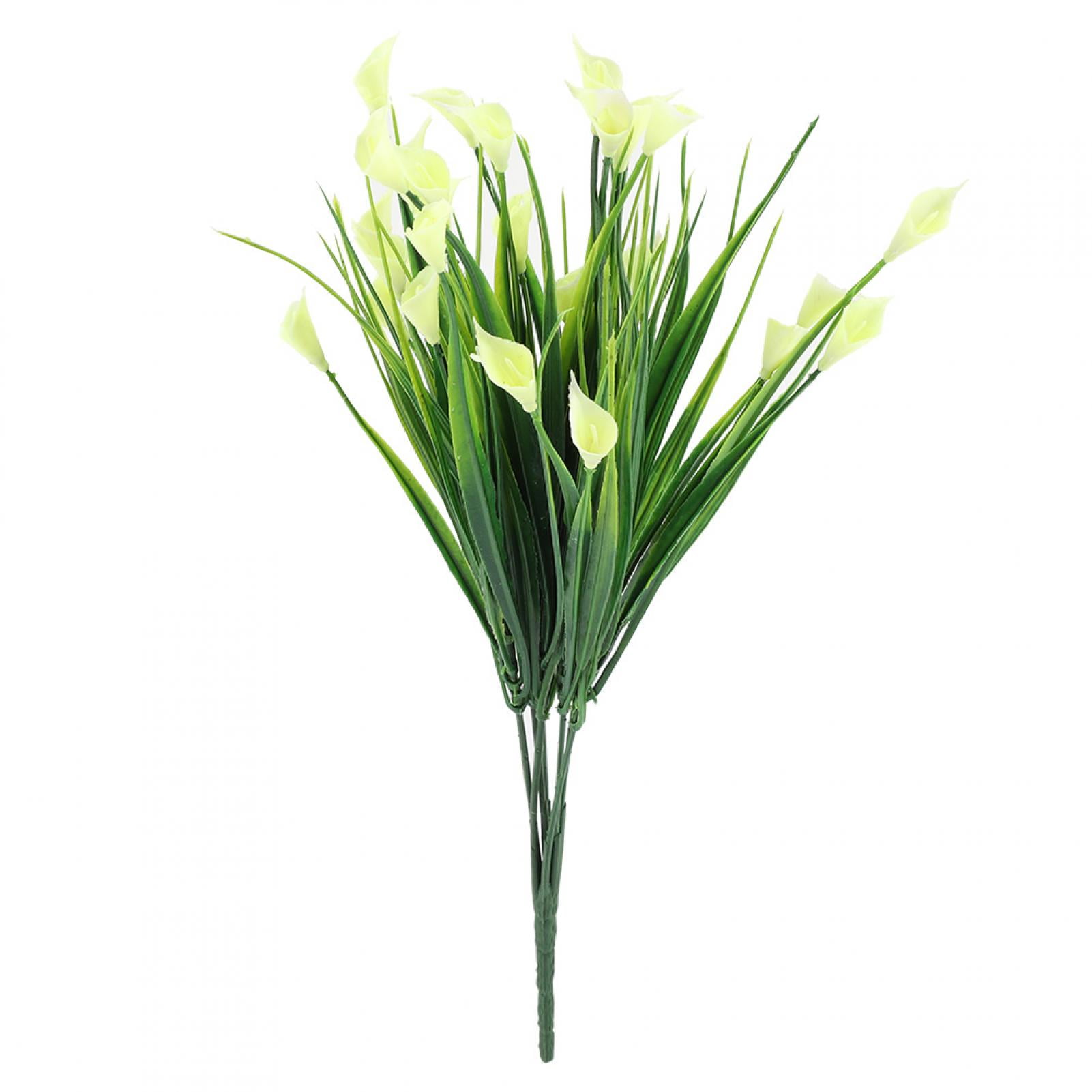 Artificial Flowers Plastic Calla Lily Fake Leaf Simulated Plant Bridal ...