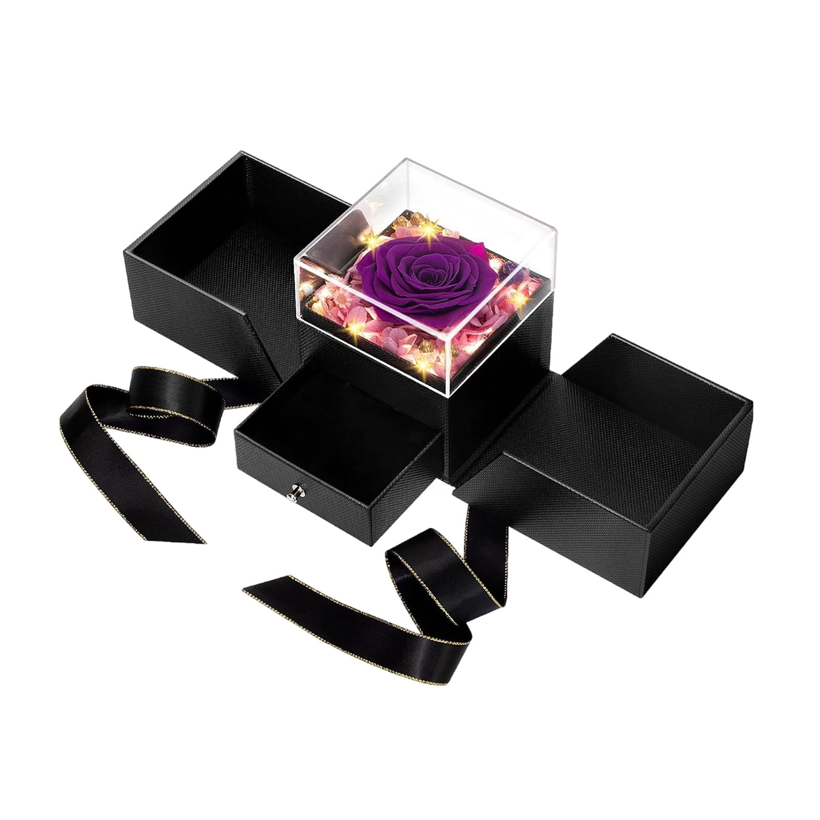 Artificial Flowers Preserved Flower Gift Box Rose Jewelry Packaging Box ...