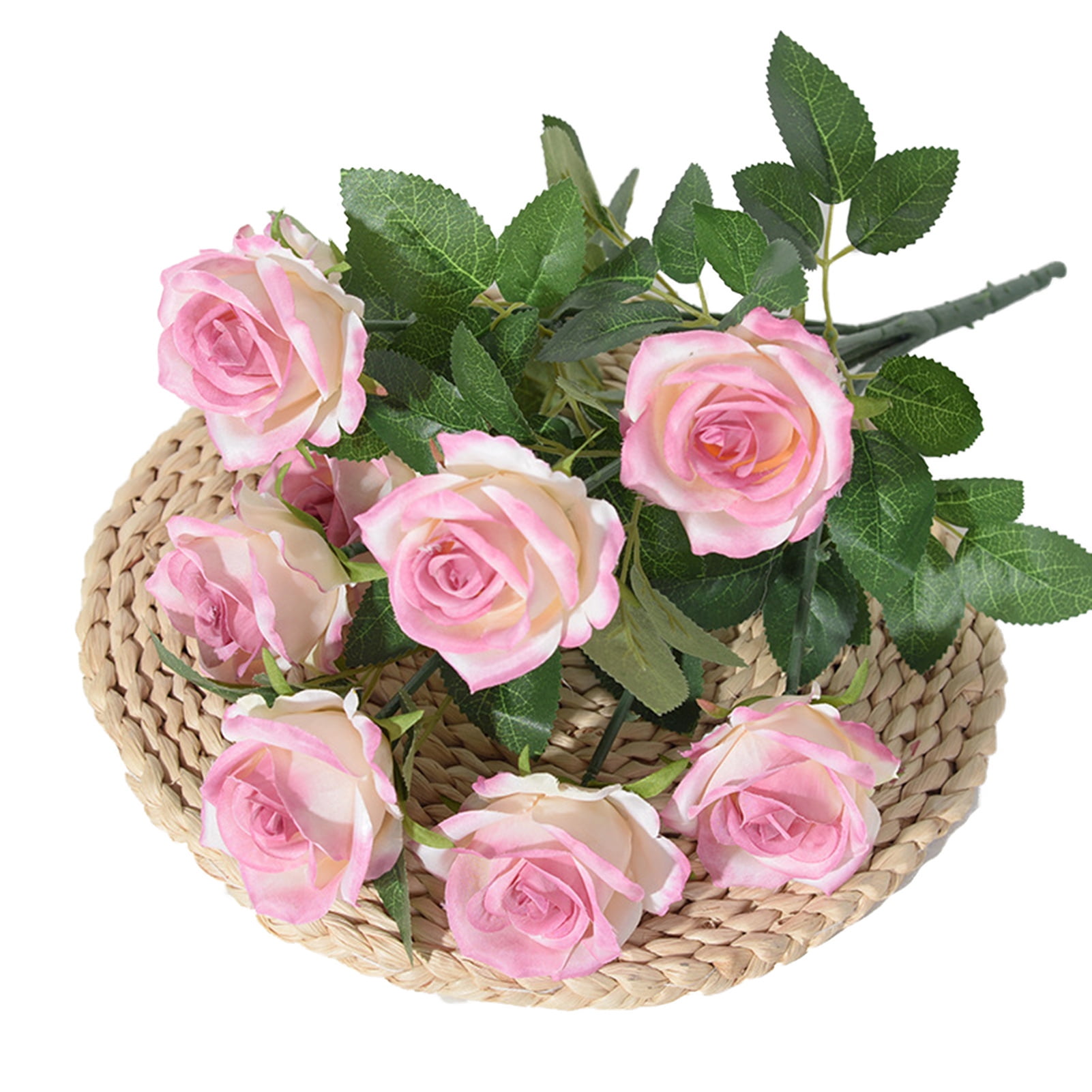 Artificial Flowers Realistic Silk Roses Bouquet Long Stem for Wedding ...