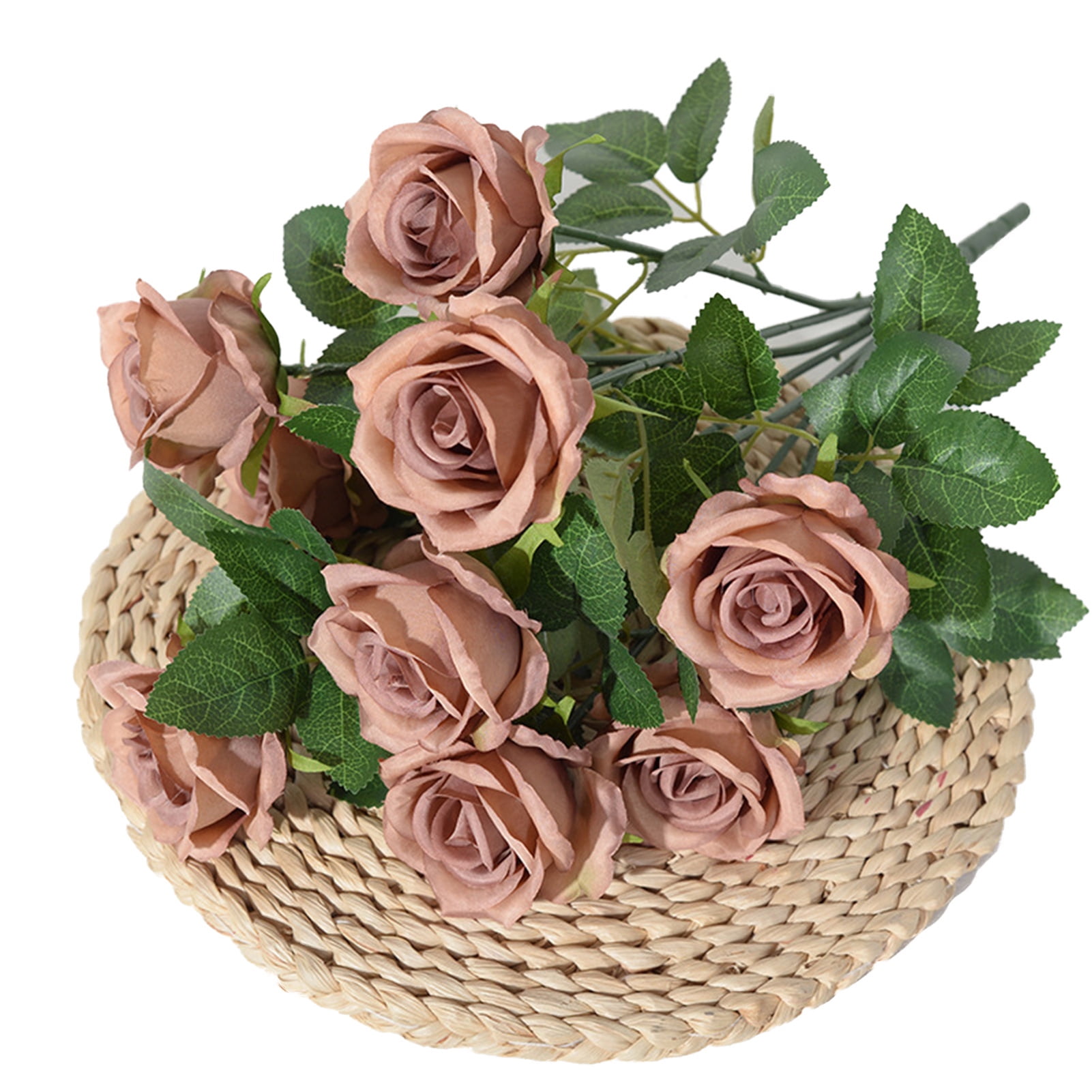 Artificial Flowers Realistic Silk Roses Bouquet Long Stem for Wedding ...
